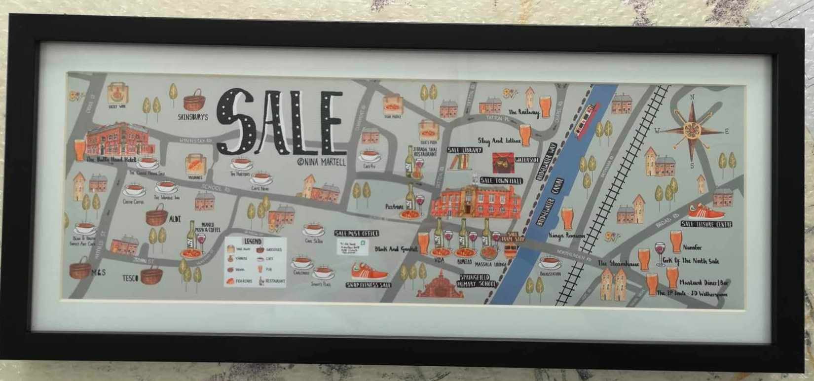 Sale Map. Illustrated map of Sale by Nina Martell. Sale Town Centre ...