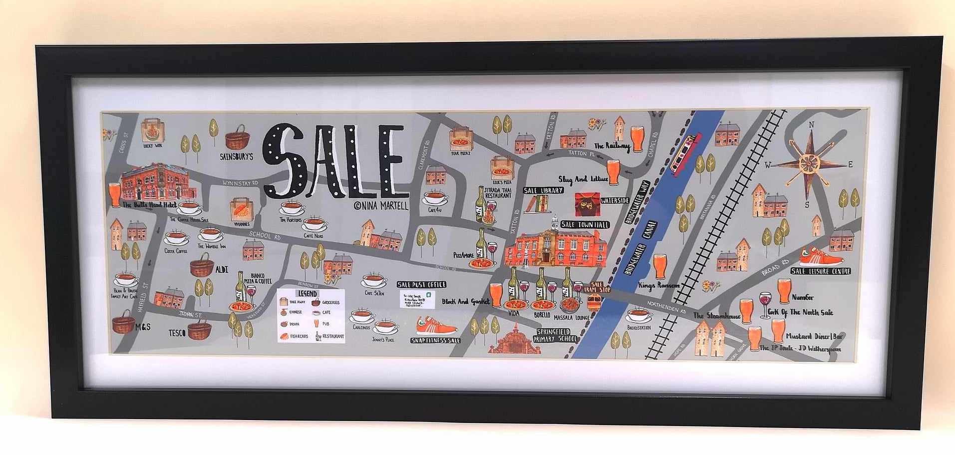 Sale Map. Illustrated map of Sale by Nina Martell. Sale Town Centre ...